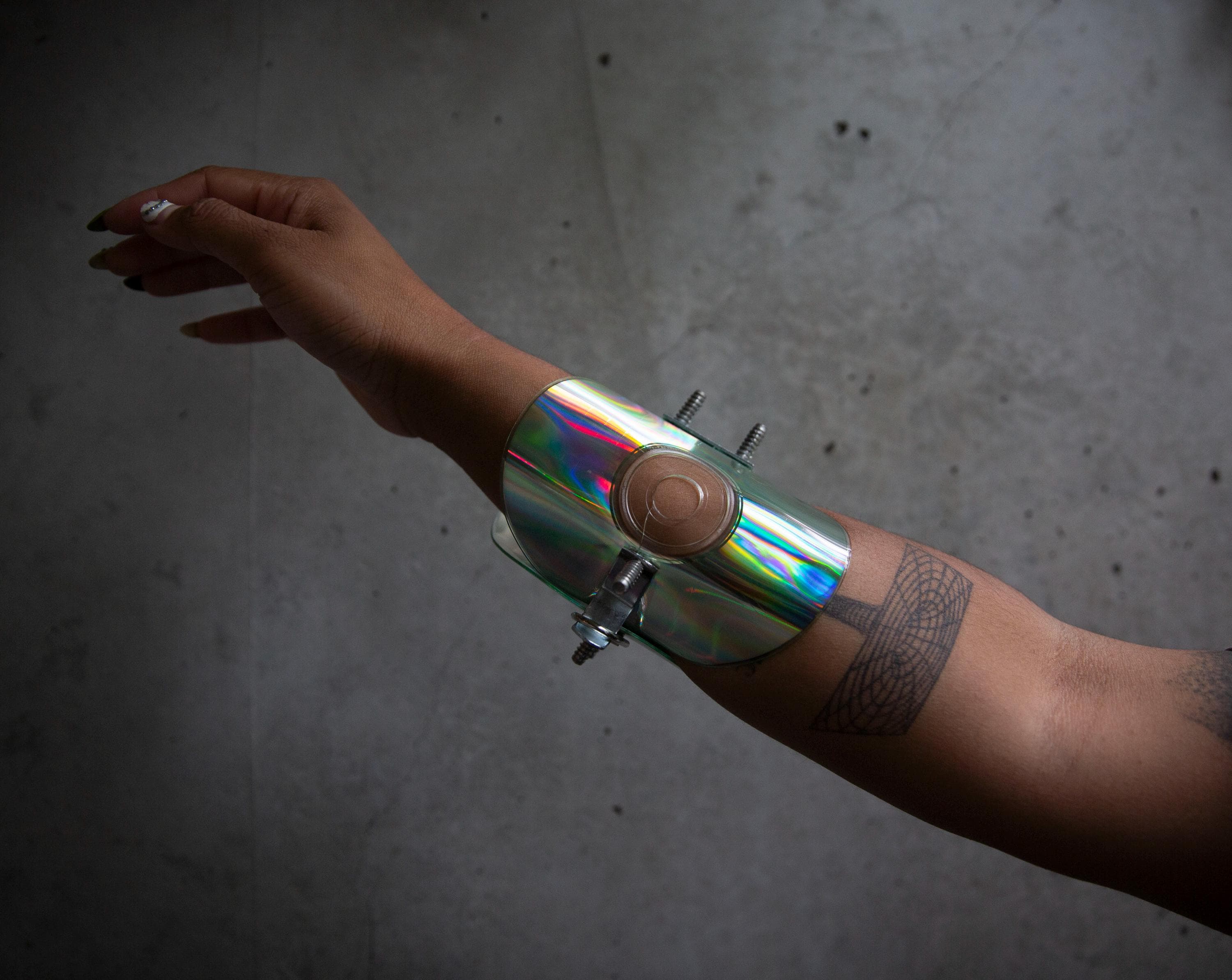 CD Bracelet With Tech Hardware Spikes - Etsy