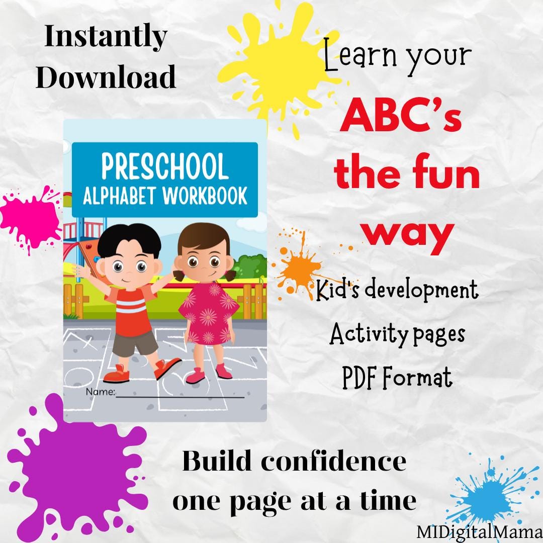 Printable Alphabet Workbook | Learn Letters A-Z | Tracing & Coloring ...