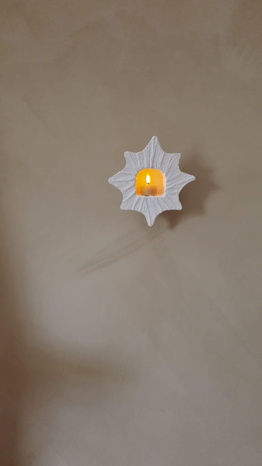 Handmade Plaster Niche Star – Candle Holder Wall Decoration – Organic ...