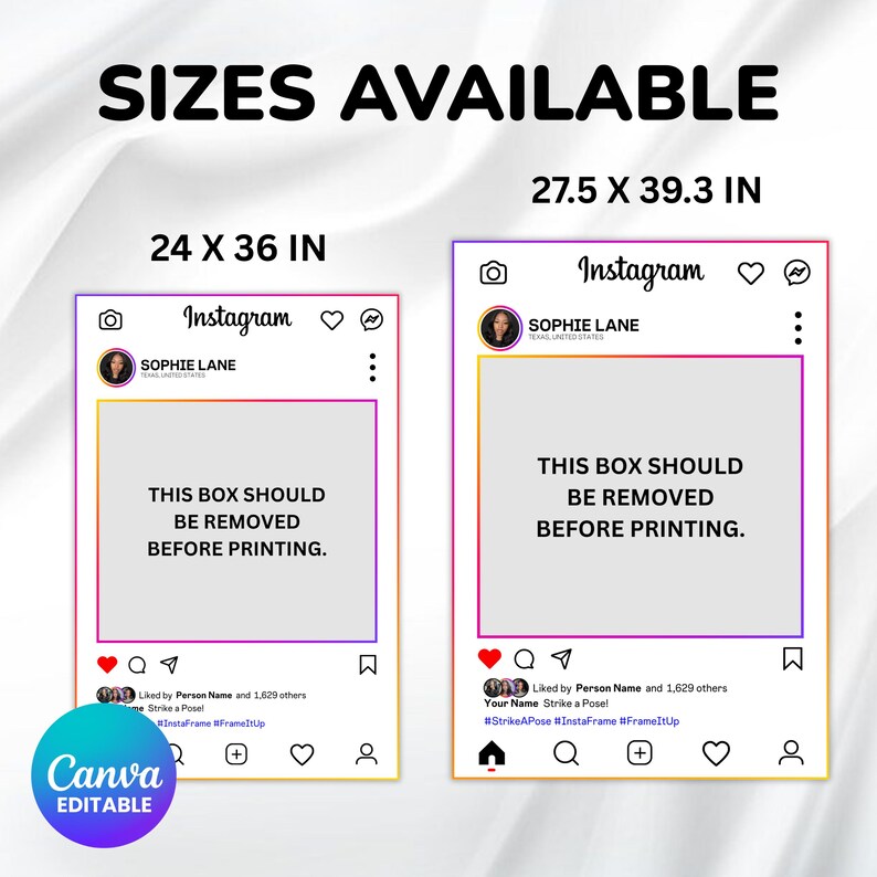 Instagram Frame Template, Instagram Photo Booth Frame Template,blogger ...
