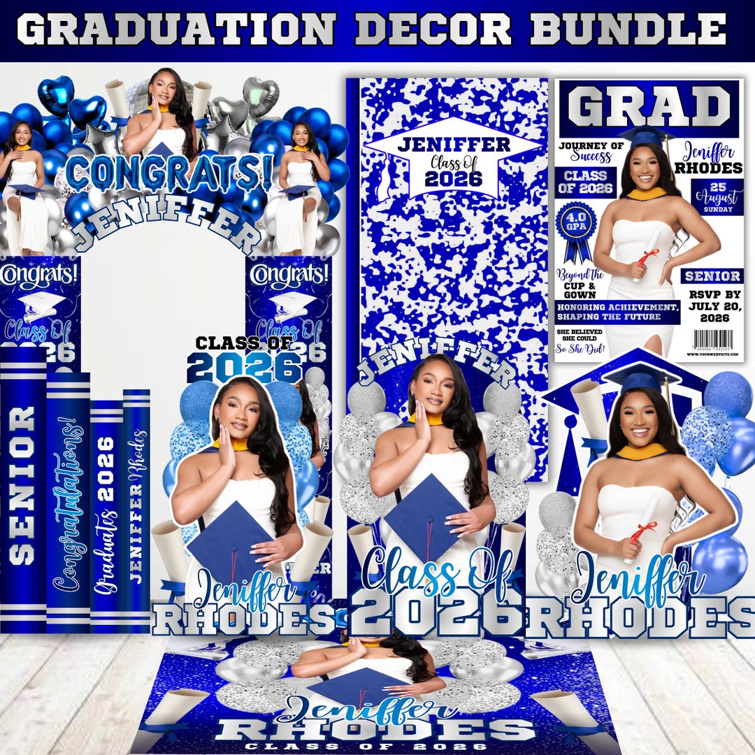 Custom Graduation Decor Bundle, Grad Entrance Arch, Congrats Grad ...