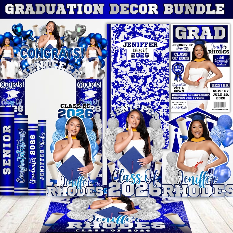 Custom Graduation Decor Bundle, Grad Entrance Arch, Congrats Grad ...