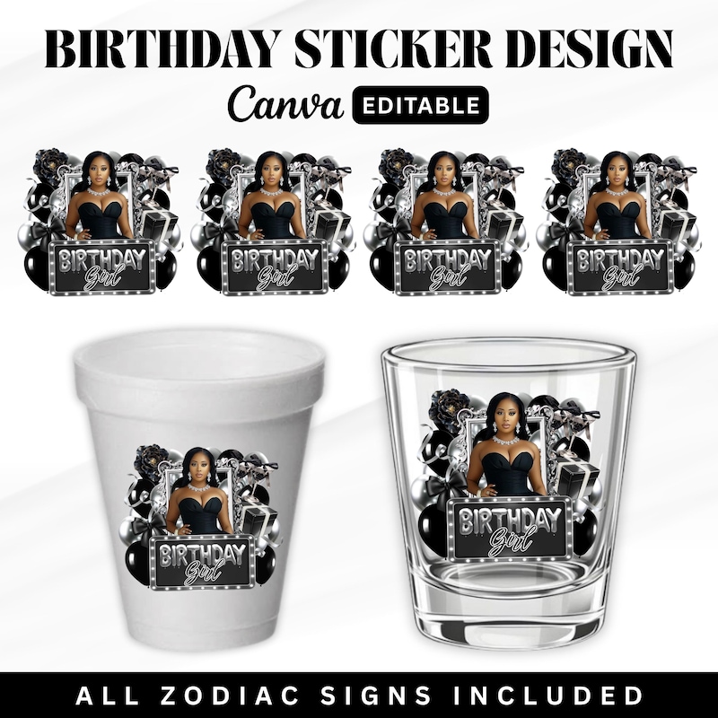 Black Silver Cup Template - Etsy