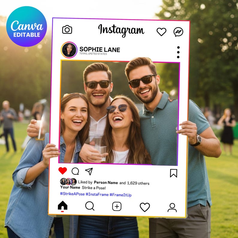 Instagram Frame Template, Instagram Photo Booth Frame Template,blogger ...
