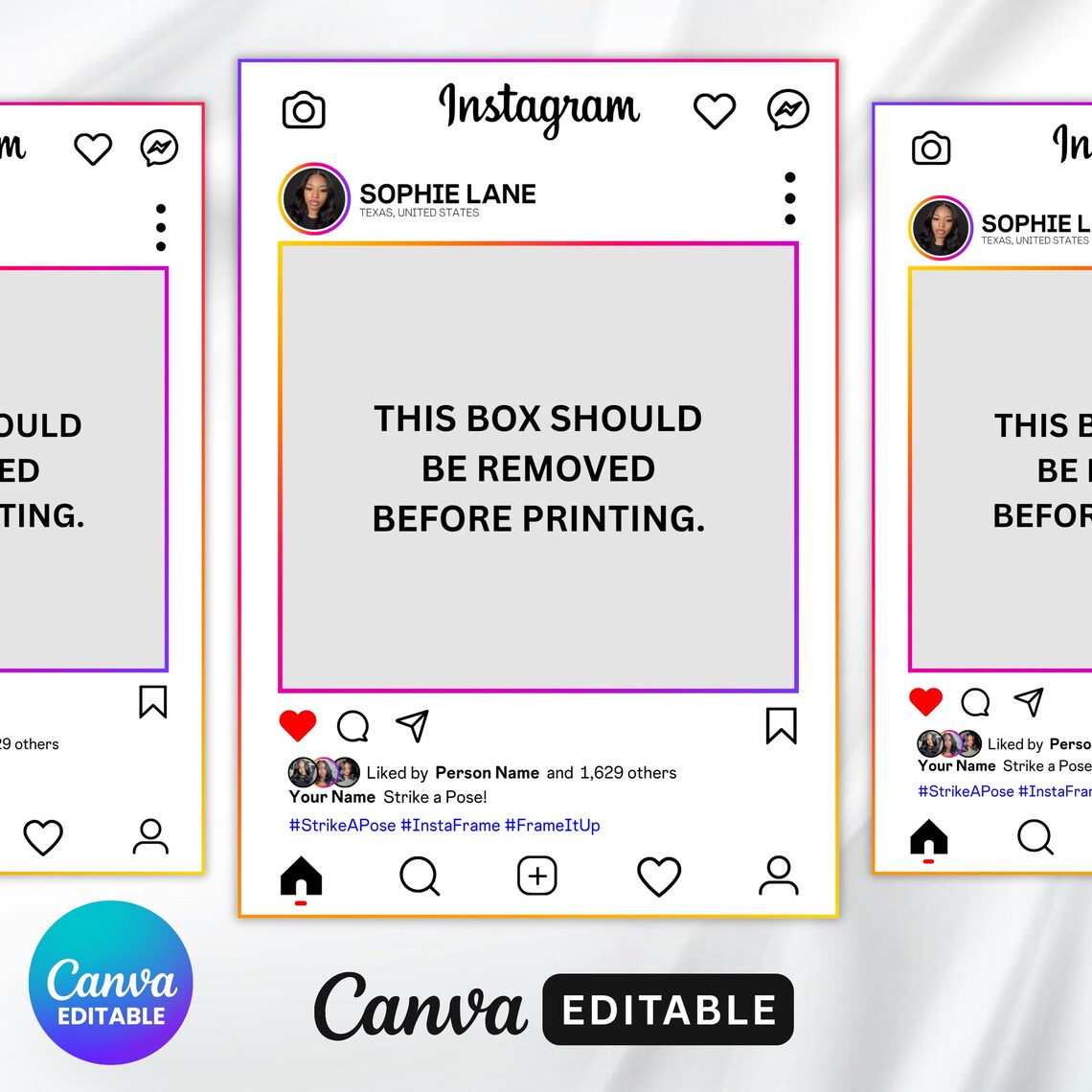 Instagram Frame Template, Instagram Photo Booth Frame Template,blogger ...