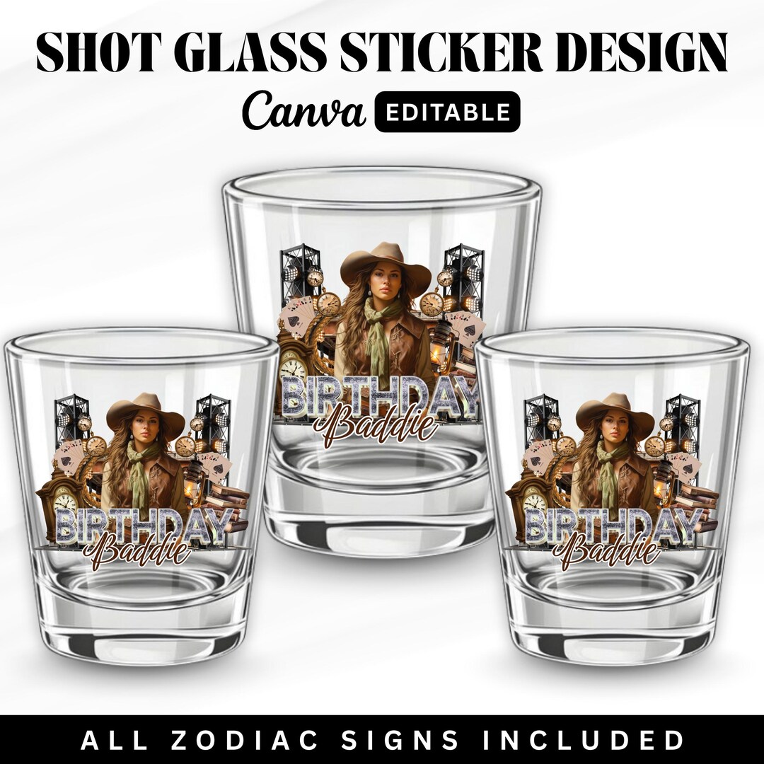 Hoedown Shot Glass Sticker, Cowgirl Birthday Sticker, Hoedown Styrofoam ...