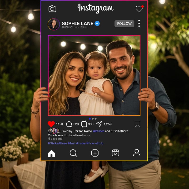 Instagram Frame Canva Template, Instagram Frame for Photo Booth ...