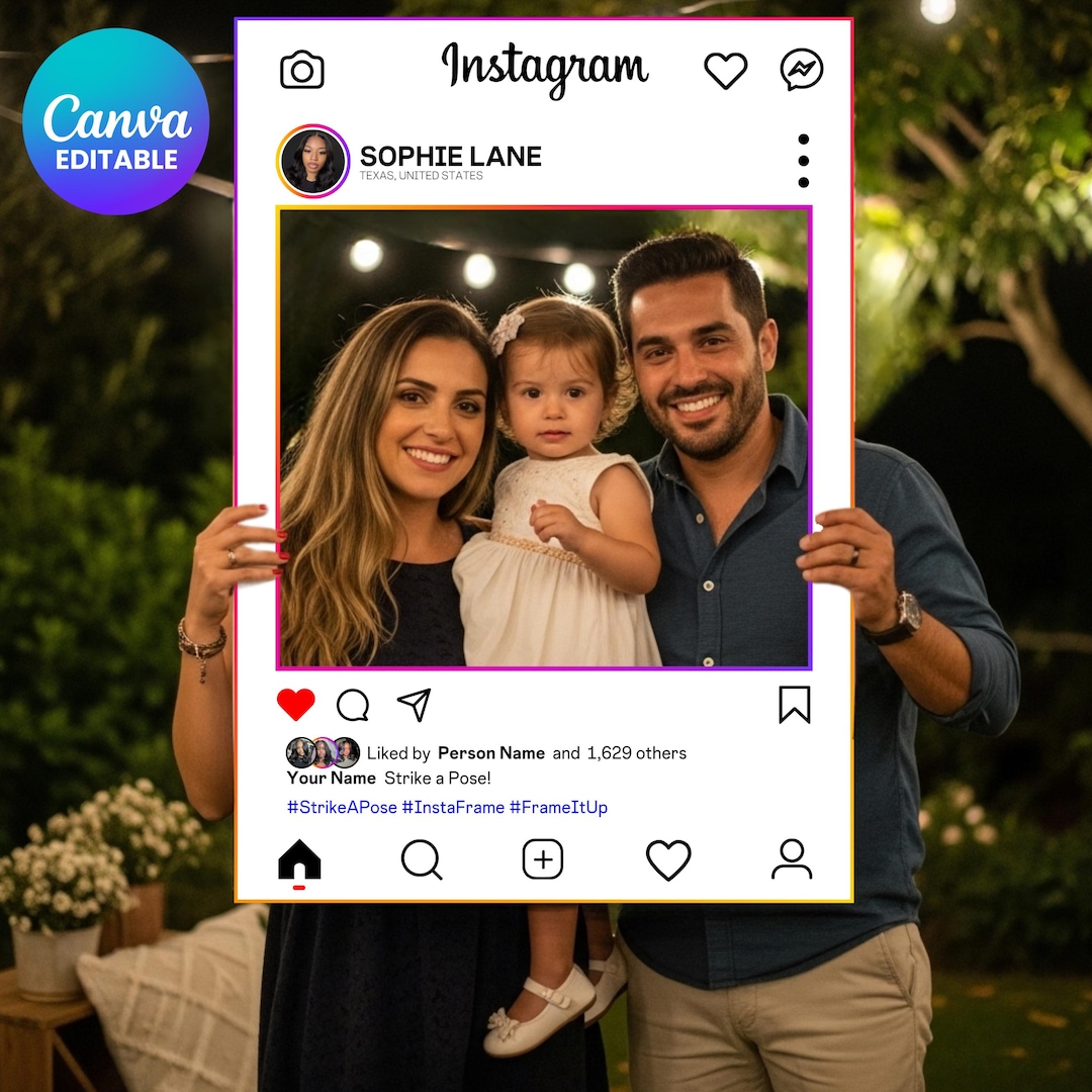 Instagram Frame Template, Instagram Photo Booth Frame Template,blogger ...