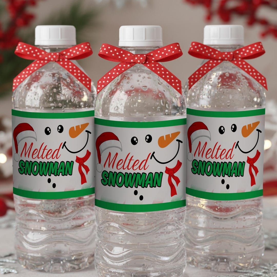 Melted Snowman Bottle Wrapper, Water Bottle Labels, Melted Snowman ...