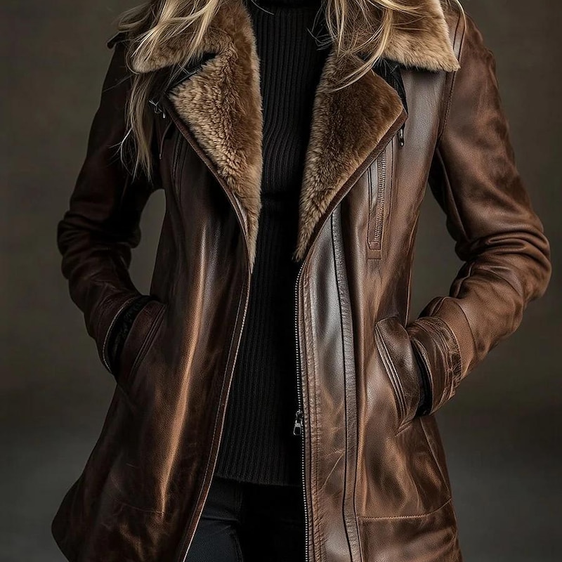 Women Plus Leather Coats - Etsy