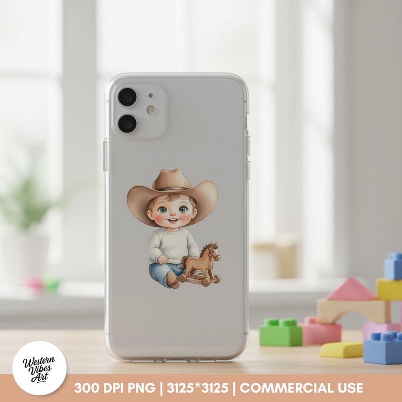 Cute Baby Cowboy 12 Clipart PNG, Western Rodeo SVG for DTF Printing ...