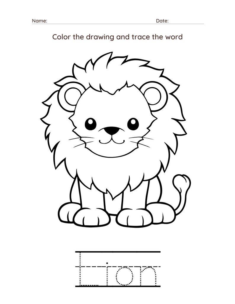 A-Z Word Tracing & Coloring Pages: Handwriting Practice (PDF) - Etsy