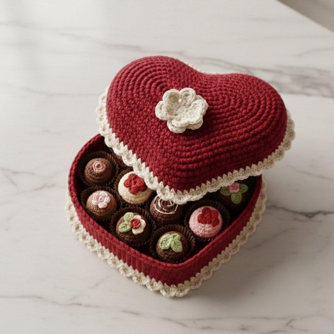 Crochet Chocolate Box Pattern PDF | Crochet Valentine Chocolates Set ...