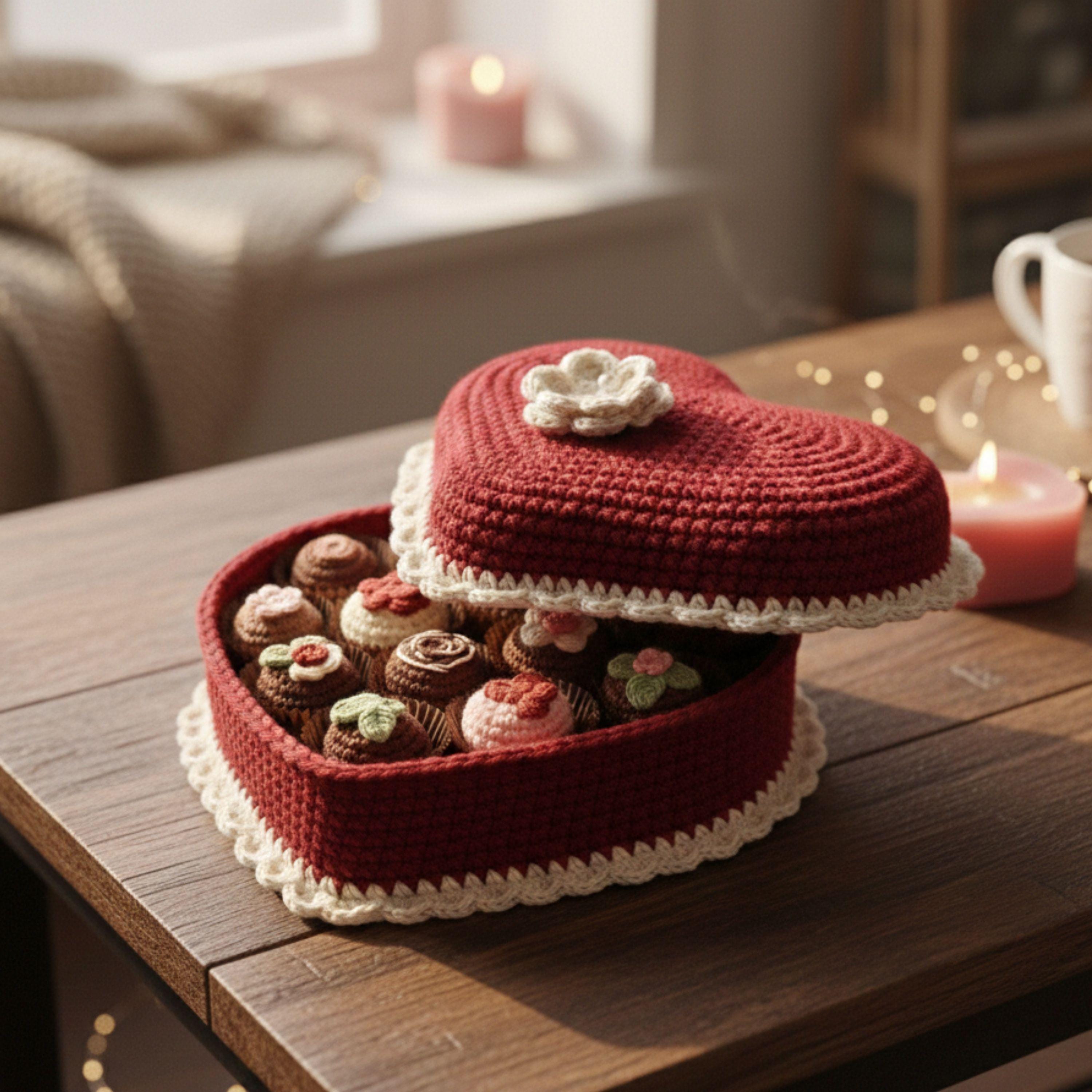 Crochet Chocolate Box Pattern PDF | Crochet Valentine Chocolates Set ...