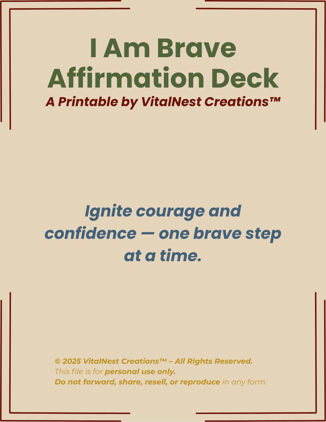 Brave Kids Affirmation Cards: Confidence & Courage Printable (PDF) - Etsy