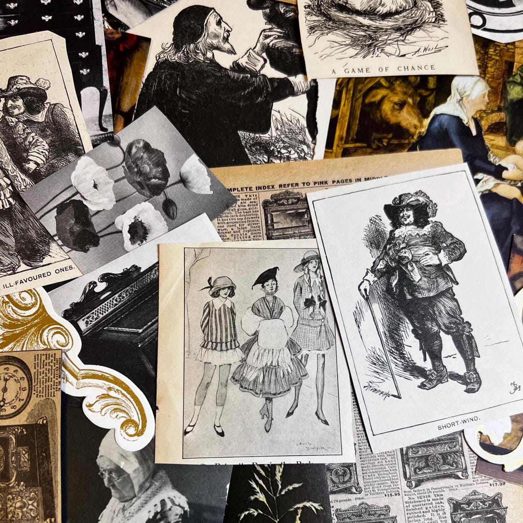 Vintage Ephemera Pack 100+ Pieces | Authentic Old Paper, Dark Academia ...