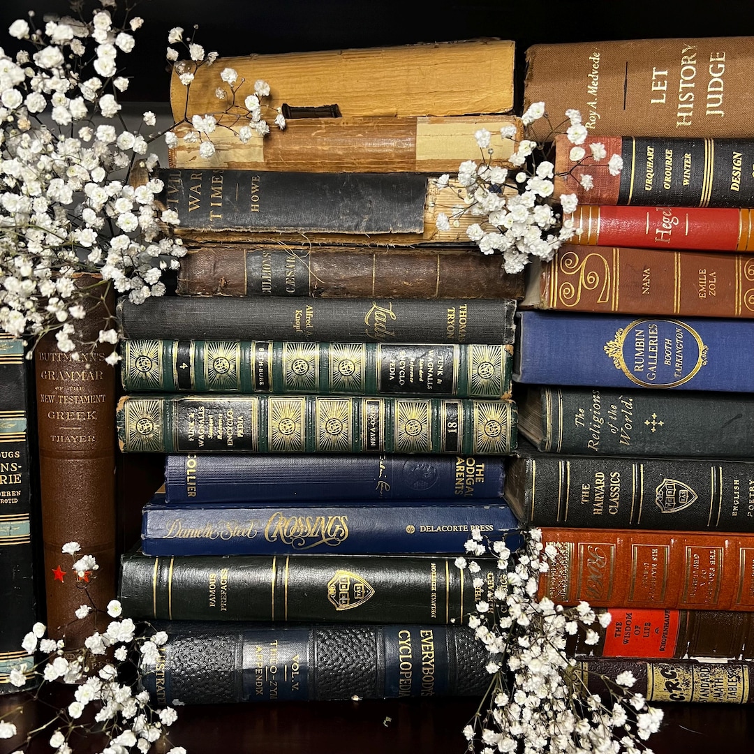 Custom Vintage Book Sets | Personalized Color Bundles | Dark Academia ...