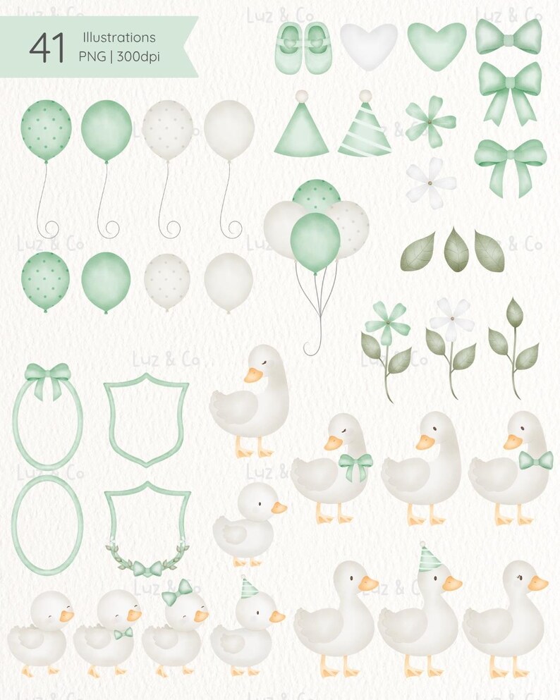 Silly Goose Green Clipart - Cute Goose, Spring Vintage Cottagecore ...