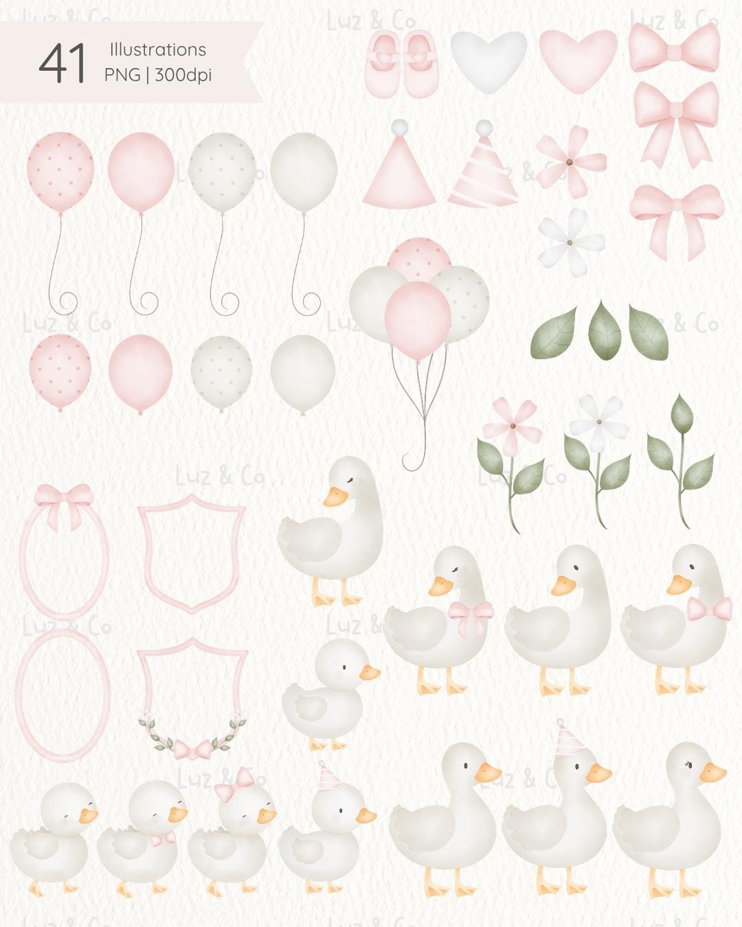 Silly Goose Pink Clipart - Cute Goose, Spring Vintage Cottagecore ...