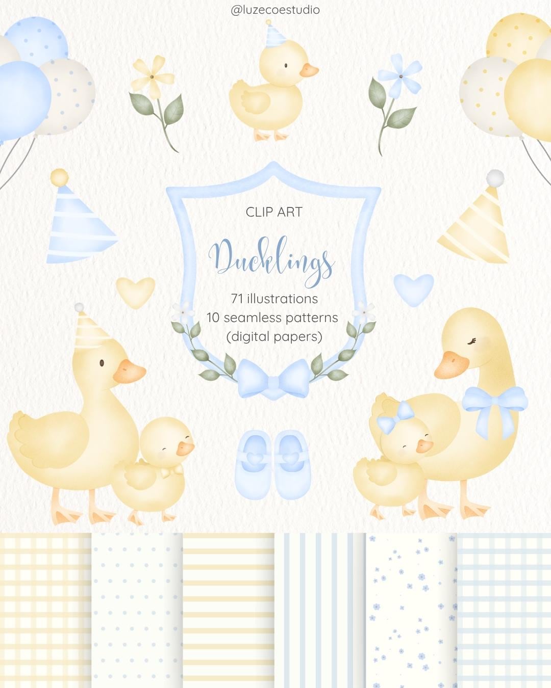 Patitos azules en imágenes prediseñadas - Arte de patos caprichoso ...