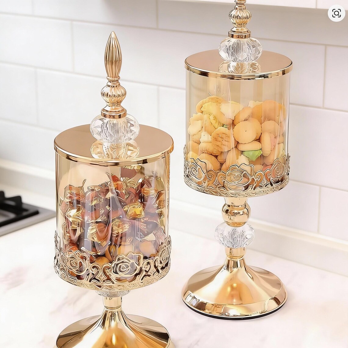 Light Luxury Crystal Glass Storage Jar With Lid – Elegant Candy Jar ...