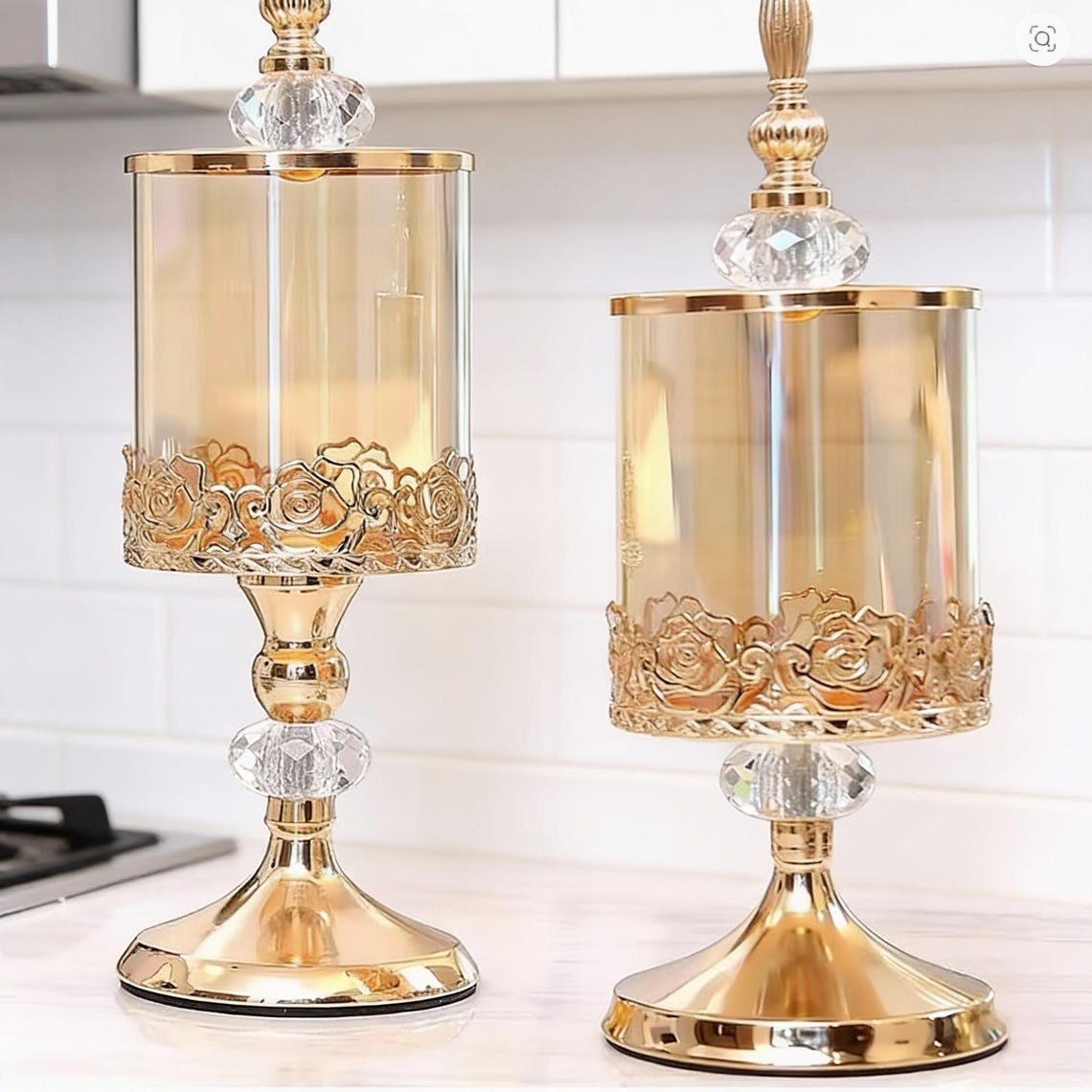 Light Luxury Crystal Glass Storage Jar With Lid – Elegant Candy Jar ...