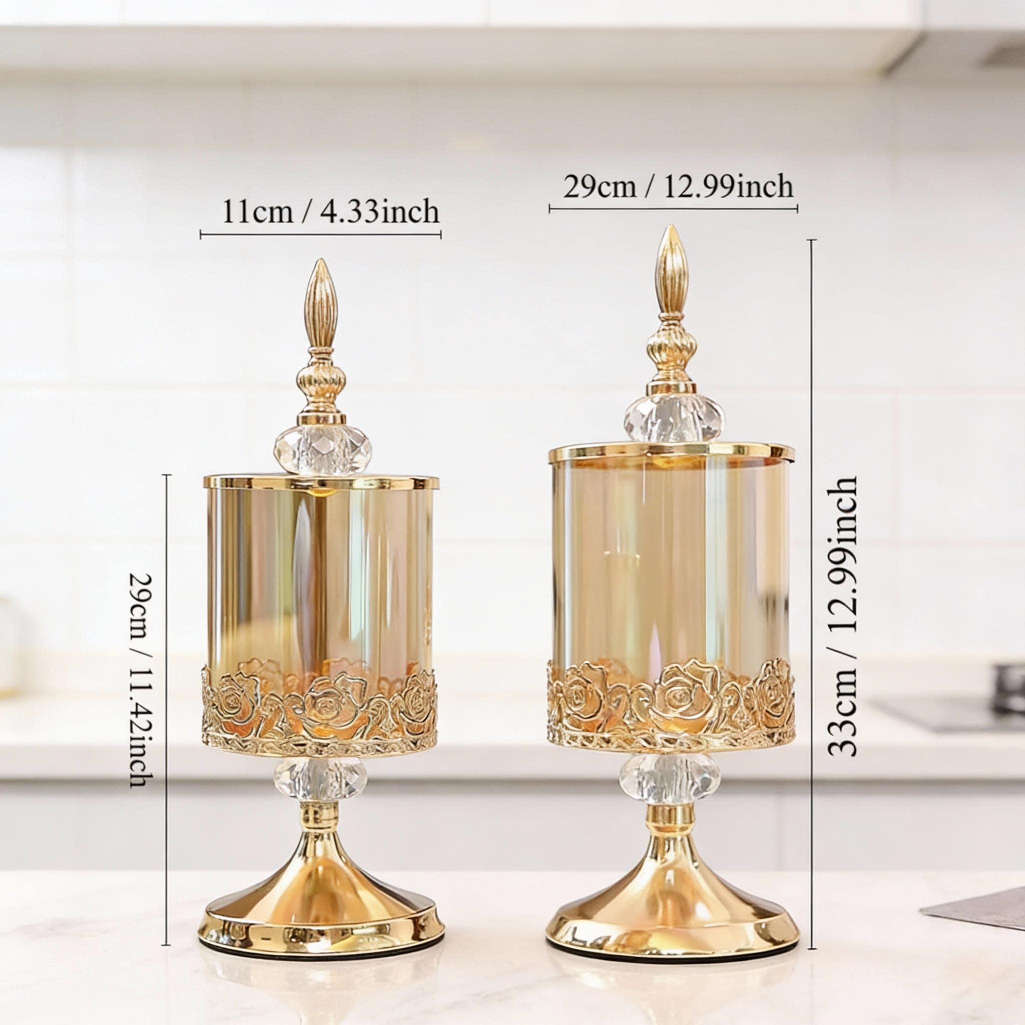 Light Luxury Crystal Glass Storage Jar With Lid – Elegant Candy Jar ...