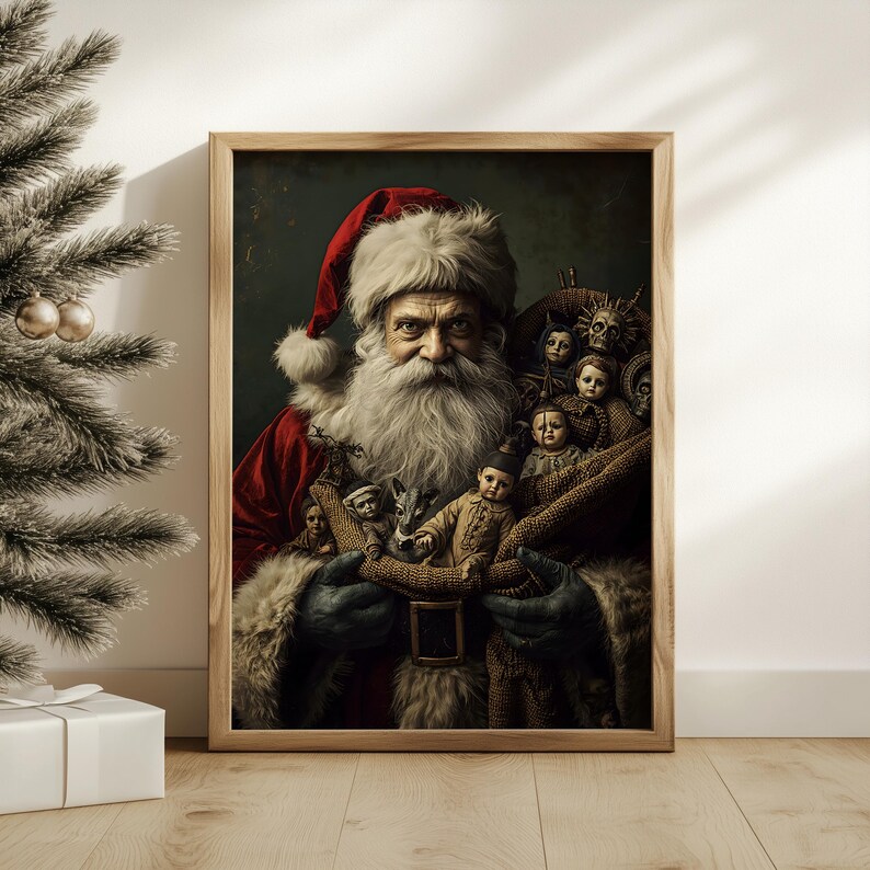 Gothic Santa Digital Print, Creepy Christmas Horror Art (digital ...