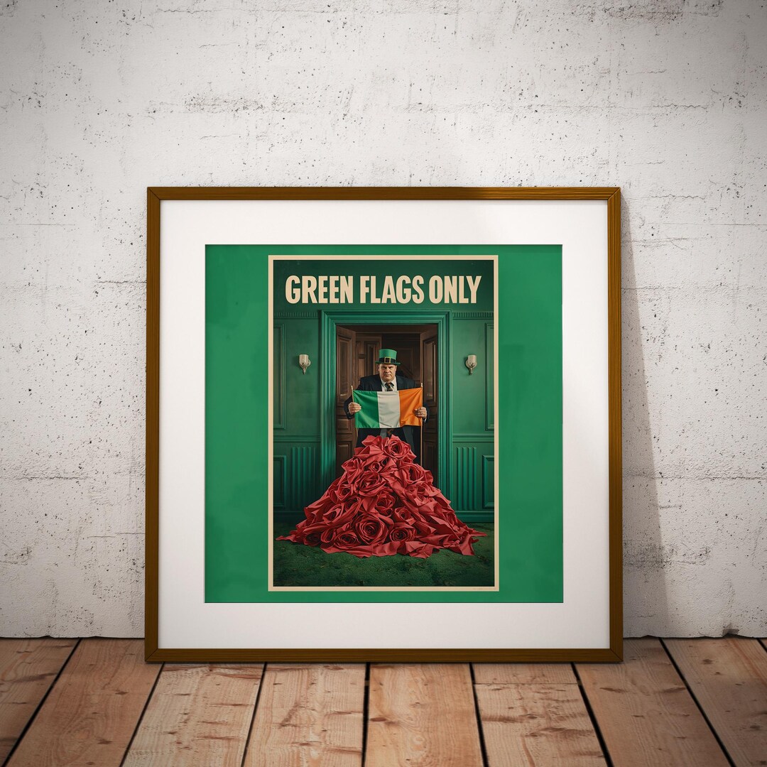 Green Flags Only Poster, St Patricks Day Print, Irish Flag Wall Art ...