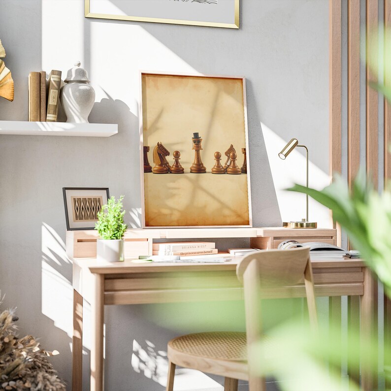 Vintage Chess Print, Wooden Chess Pieces Art (digital Download) - Etsy