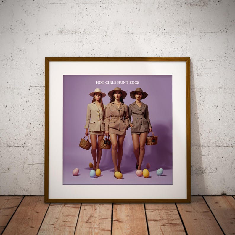 Fashionable Easter Egg Hunt Print, Coquette Pastel Gallery Wall Art ...