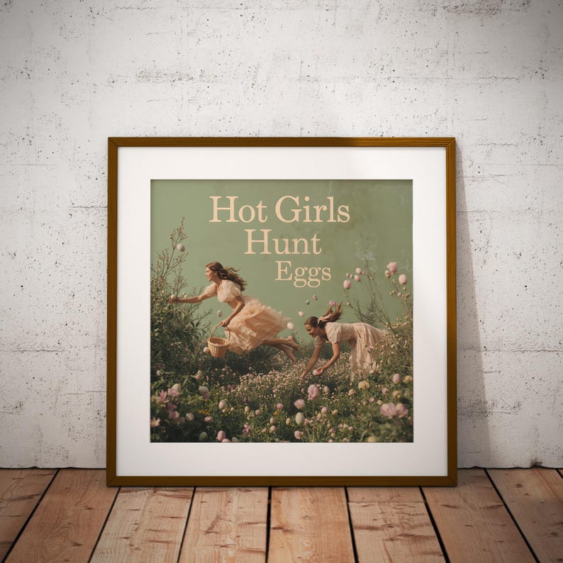 Easter Egg Hunt Print, Vintage Coquette Girls Room Art (digital ...