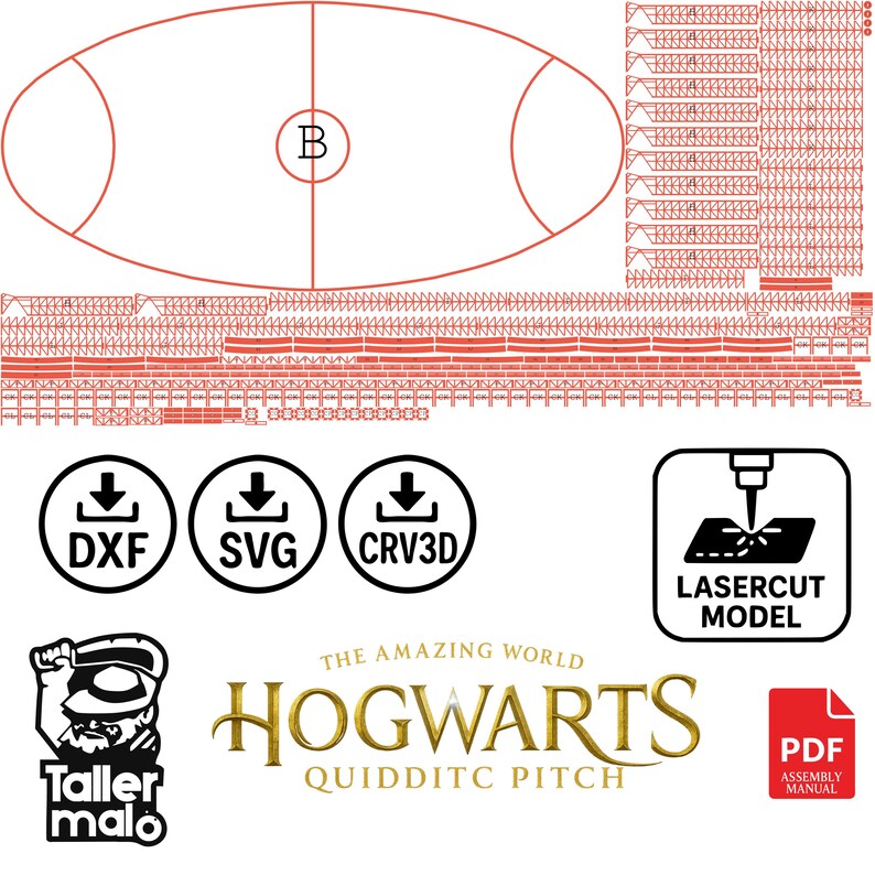 Harry Potter - Quidditch Stadium Laser Cut Files – DXF//SVG//CRV3D. - Etsy