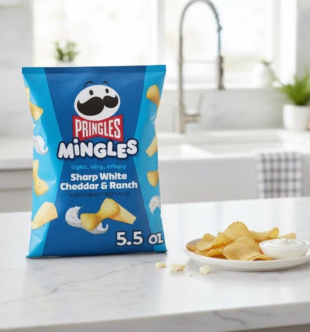 Pringles Mingles Sharp White Cheddar and Ranch Puffed Snacks, 5.5 Oz - Etsy