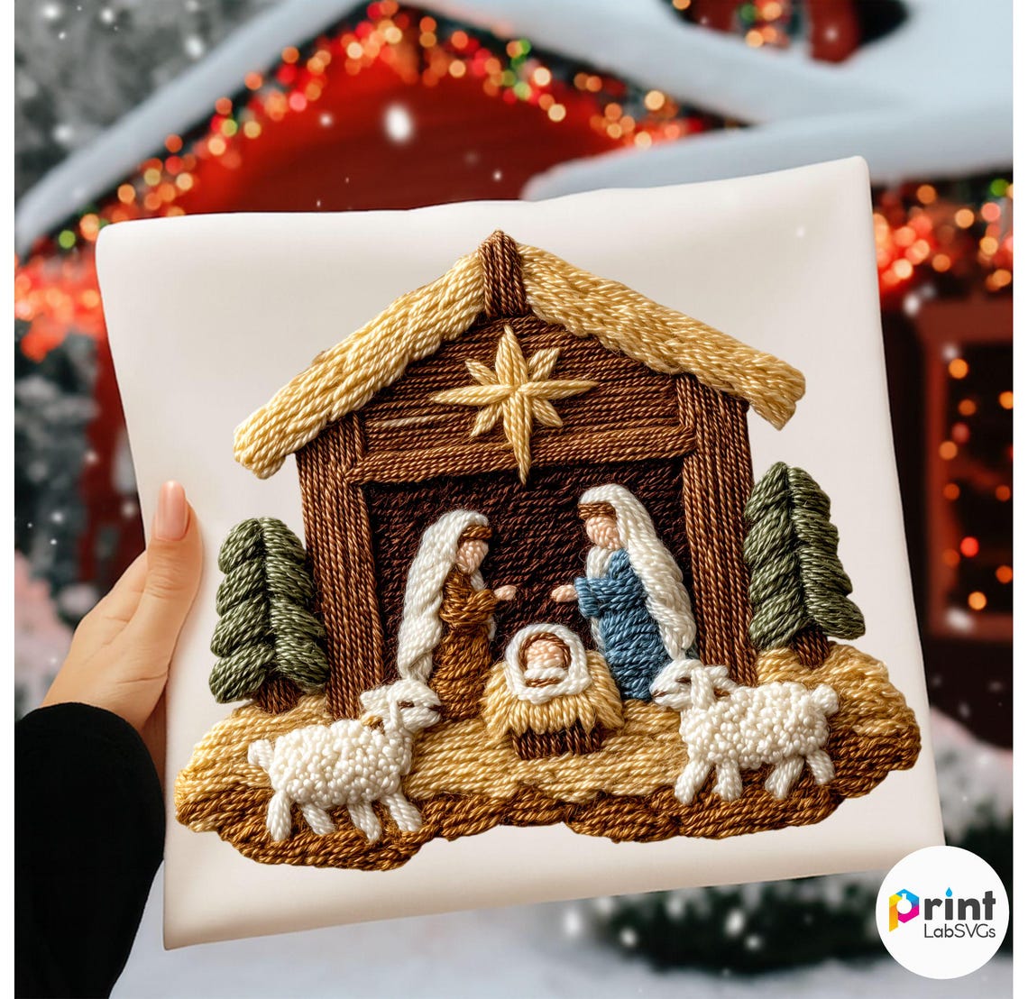 Yarn Crochet Nativity Scene PNG: Christmas Jesus Design (digital ...