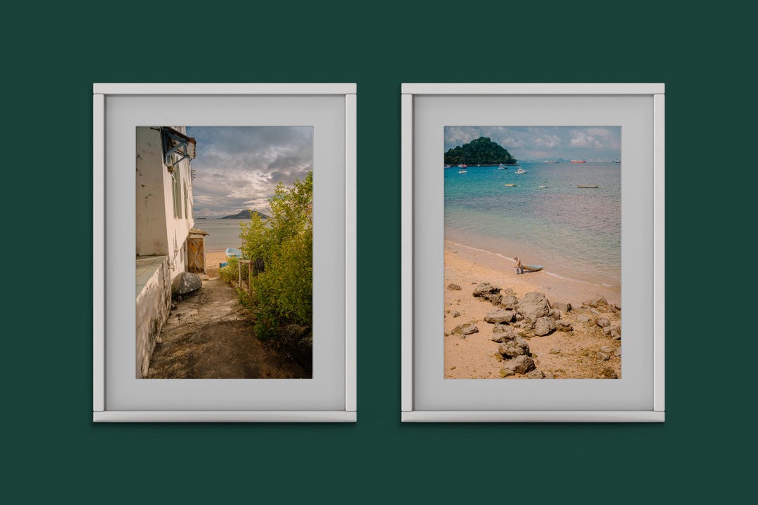 Coastal Photography Set | Beach View & Boat Documentary Prints ...