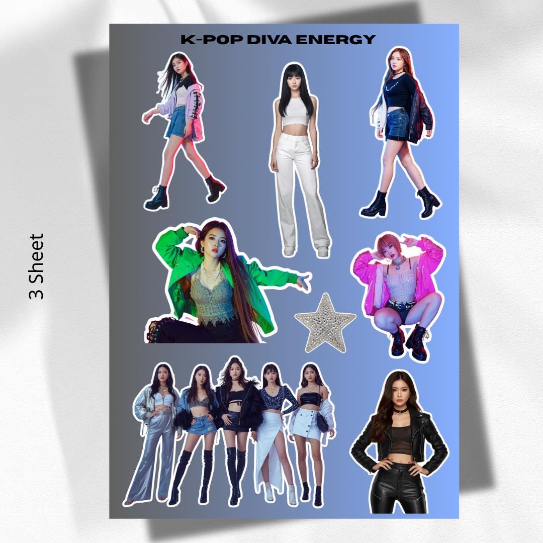 K-pop Idols Sticker Pack – Trendy Korean Kpop Inspiration for Decor ...