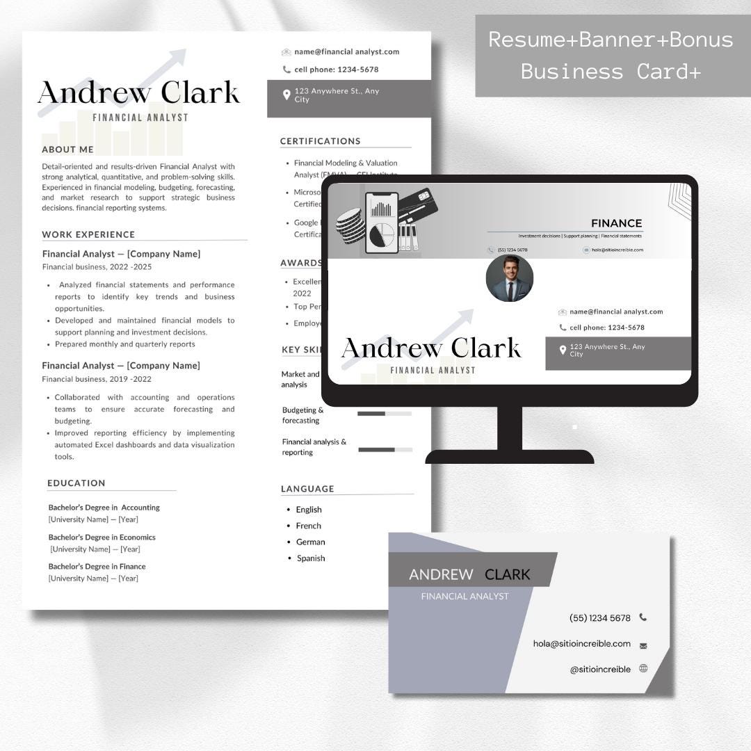 Linkedin Brand, Resume Kit Canva Editable CV, Cover Letter, References ...