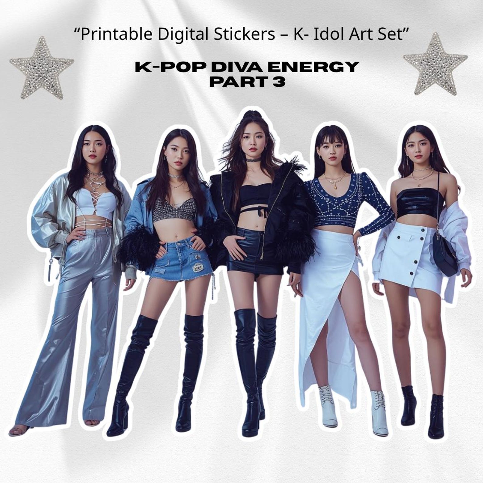 K-pop Idols Sticker Pack – Trendy Korean Kpop Inspiration for Decor ...