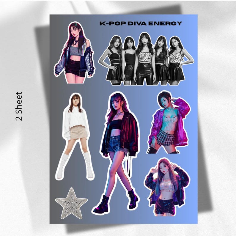 K-pop Idols Sticker Pack – Trendy Korean Kpop Inspiration for Decor ...
