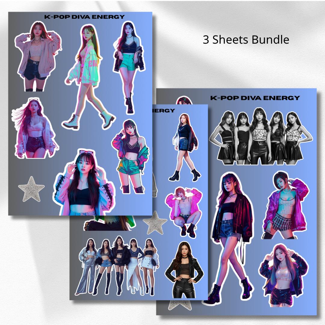 K-pop Idols Sticker Pack – Trendy Korean Kpop Inspiration for Decor ...