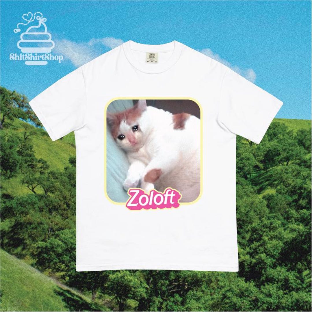 Y2K Barbie Zoloft Meme Cat T-shirt, Silly Y2K Cat Meme Shirt, Gen Z ...