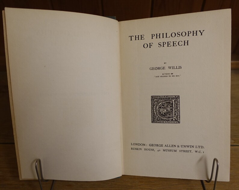 The Philosophy of Speech by George Willis - Etsy