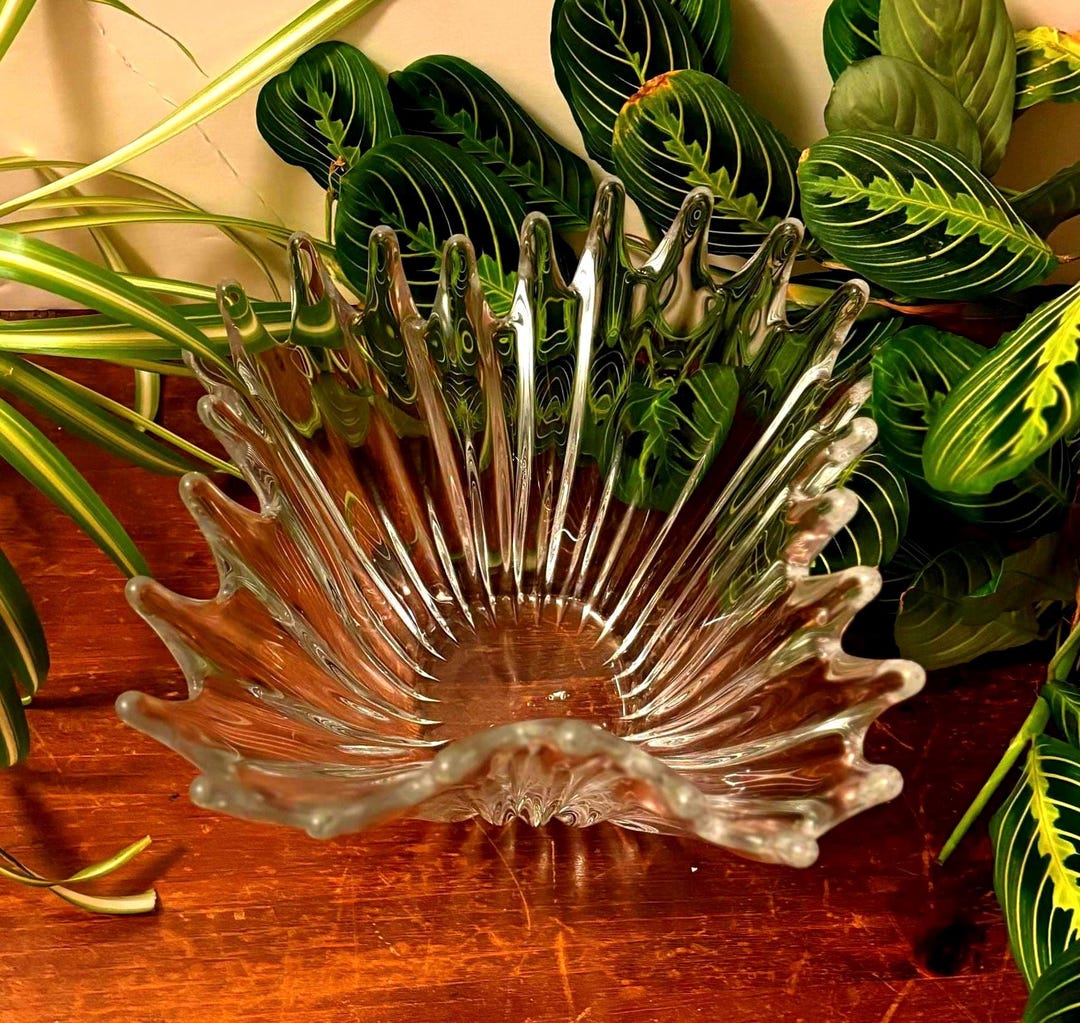 Bayel Mid-century French Crystal Bowl - Etsy