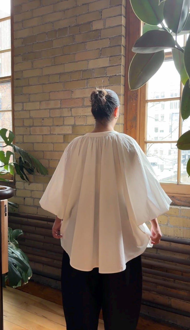 Cumulus Blouse PDF Sewing Pattern & Tutorial | Airy Flowy V-neck Tie ...