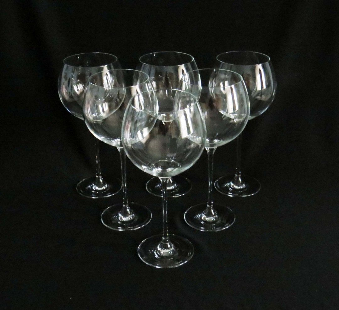 LENOX BALLOON WINE Glasses - Set of 6 / Tall 9.5" Wine Glasses With ...