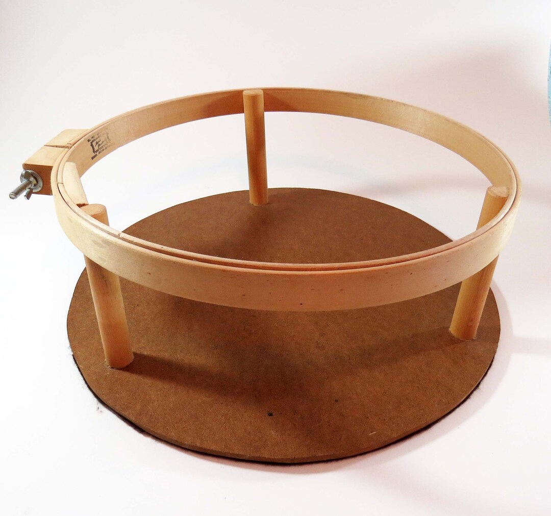 Vtg 14.25" PORTABLE LAPTOP Wood HOOP for Embroidery & Quilting With ...