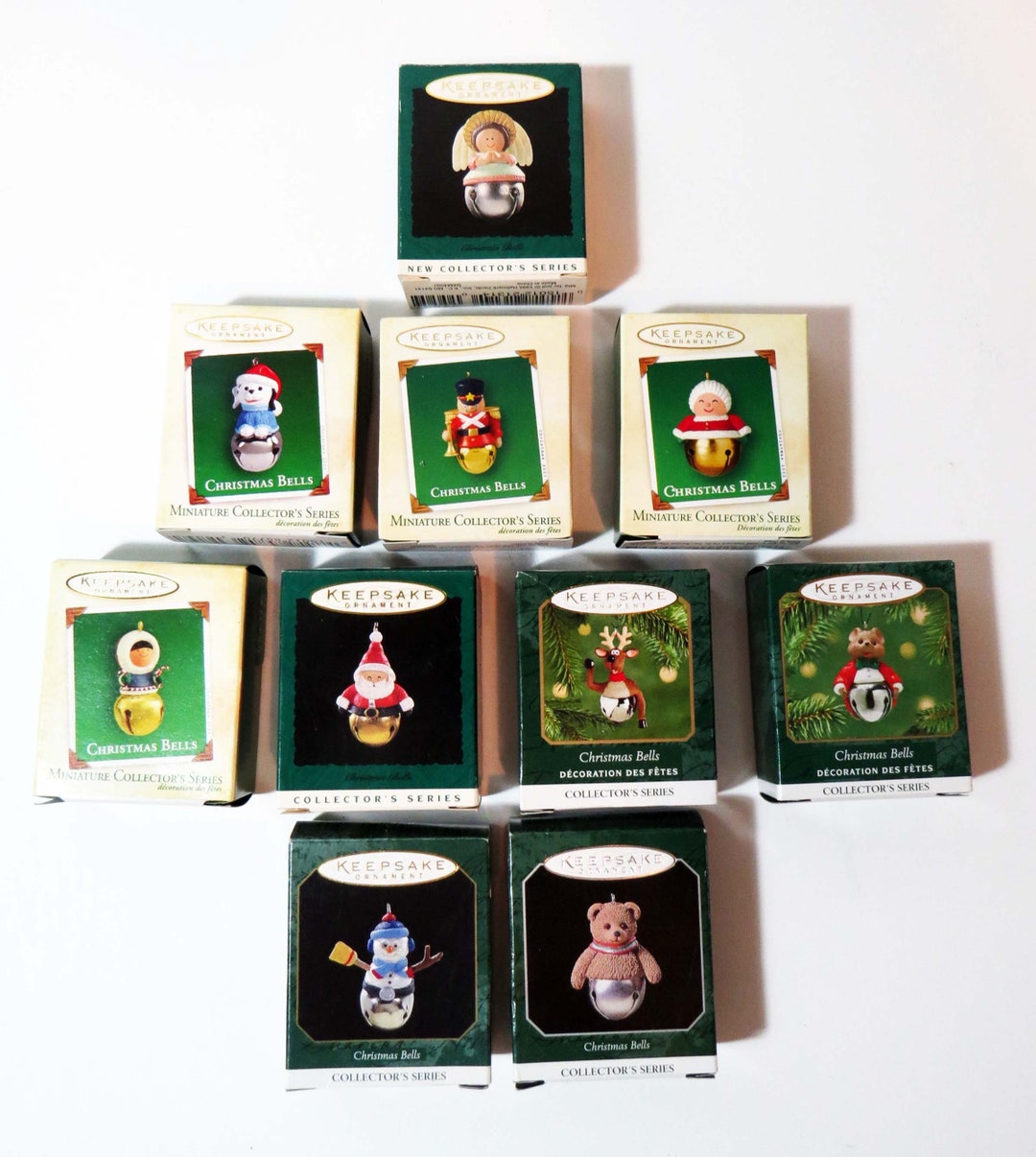 Vintage Hallmark KEEPSAKE christmas Bells Ornament Collection Set of 10 ...