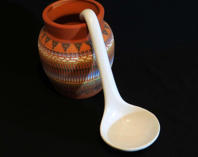 Vintage CERAMIC SOUP LADLE With Scroll Handle: 11.5 Long / Ceramic ...