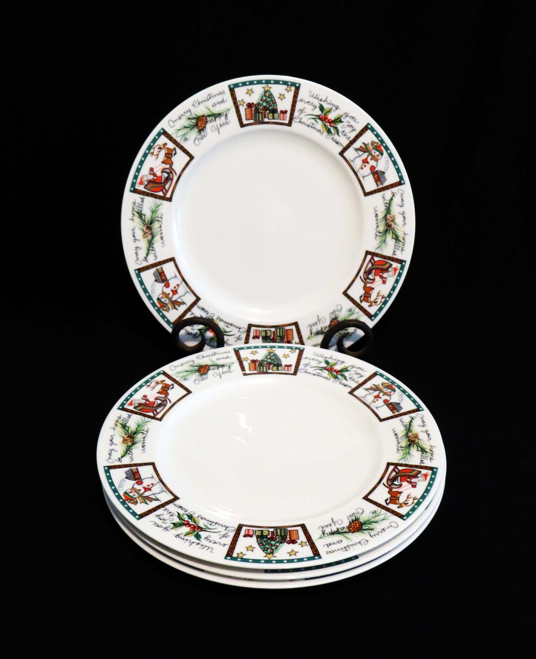 MIKASA ULTIMA christmas Wish Dinner Plates Set/4 Dinner Plates W ...